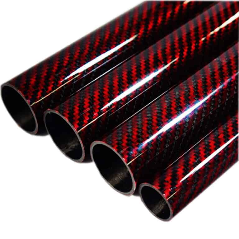 3k Black Red Carbon Fiber Round Tubes for Extension Shafts